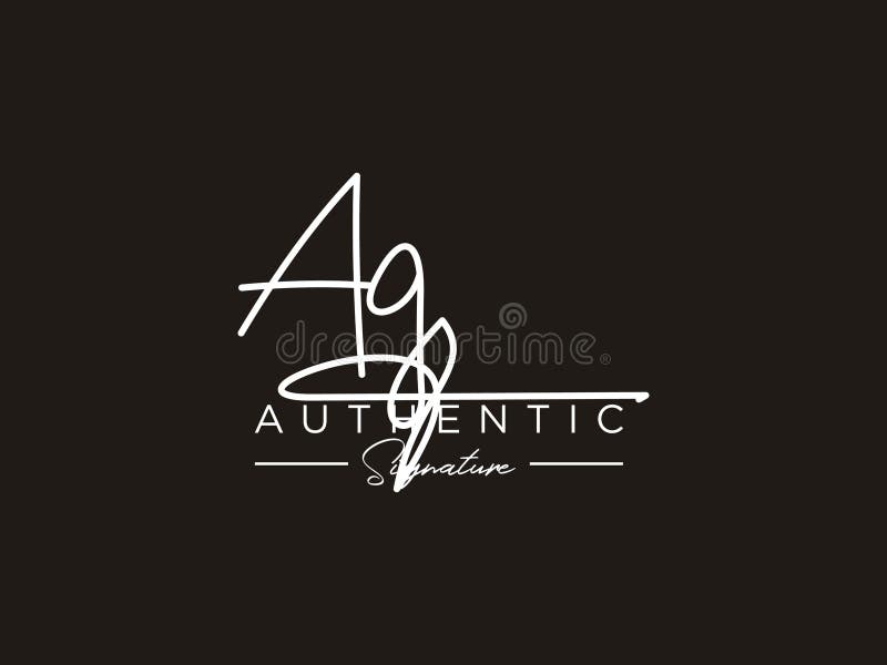 Letter AG Signature Logo Template Vector Stock Vector - Illustration of ...