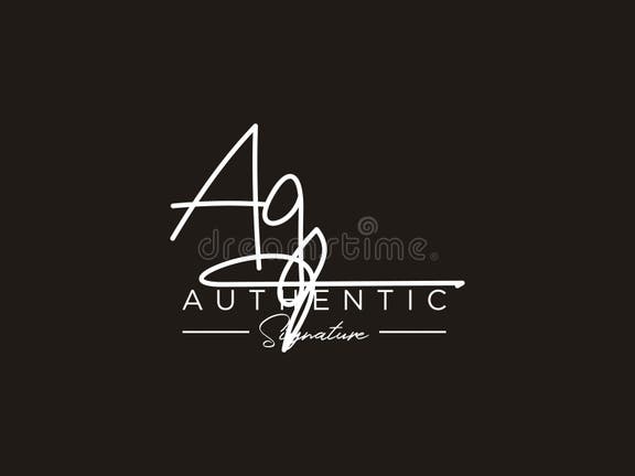 Letter AG Signature Logo Template Vector Stock Vector - Illustration of ...