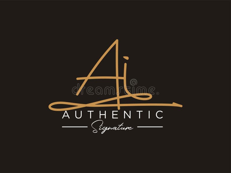 Letter AI Signature Logo Template Vector Stock Vector - Illustration of ...