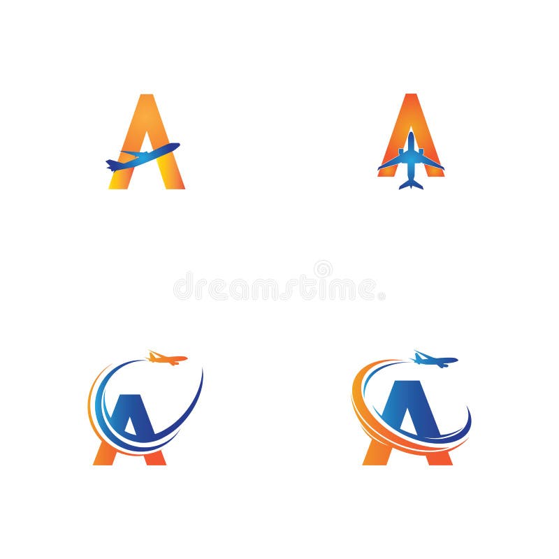 Letter a Air Travel Logo Design Template-vector Stock Illustration ...
