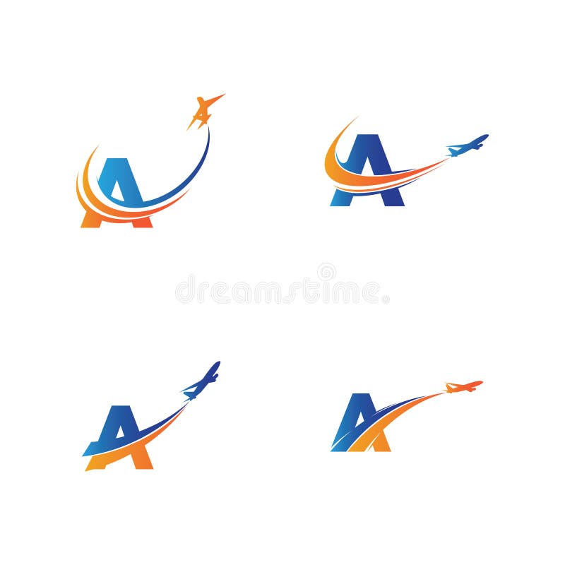 Letter a Air Travel Logo Design Template-vector Stock Illustration ...