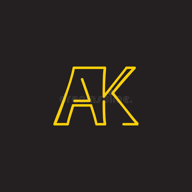 Letter Ak Linked Thin Lines Continue Lines Logo Vector Stock Vector ...