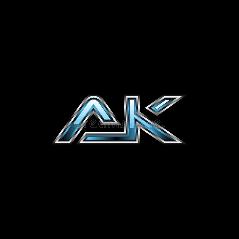 Letter AK Metallic Modern Geometric Business Technology Logo Stock ...