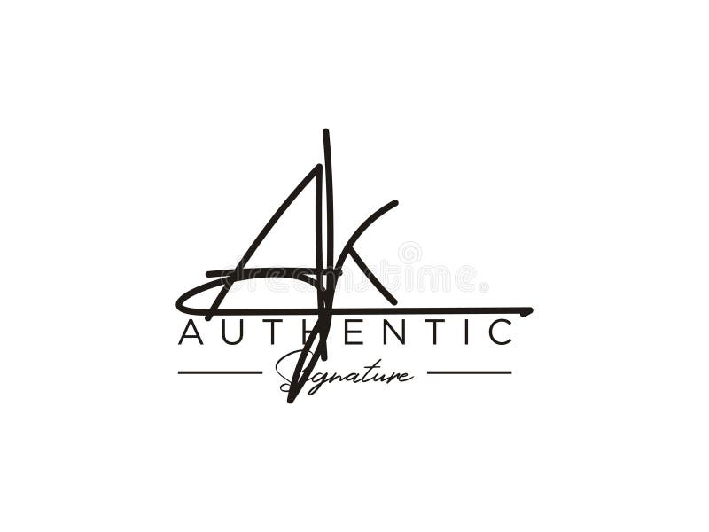 Letter AK Signature Logo Template Vector Stock Vector - Illustration of ...