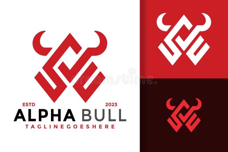 Letter a Alpha Bull Head Logo Vector Icon Illustration Stock Vector ...