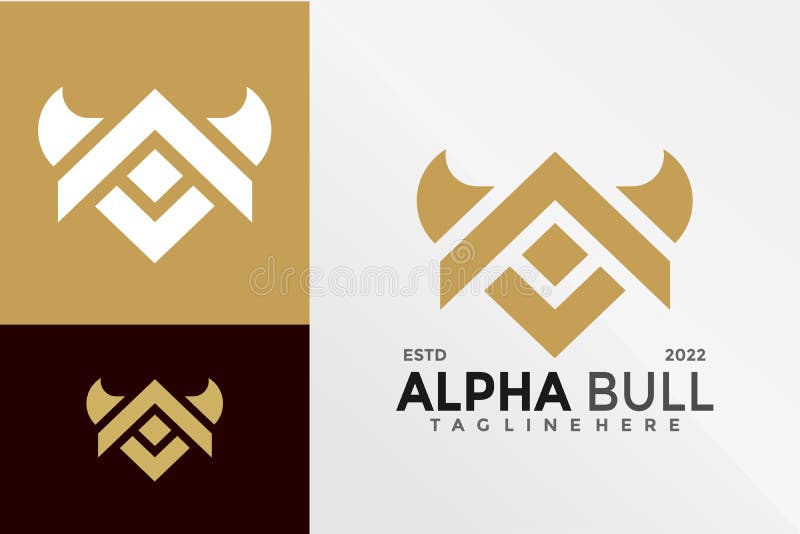Letter a Alpha Bull Horn Logo Design Vector Illustration Template Stock ...