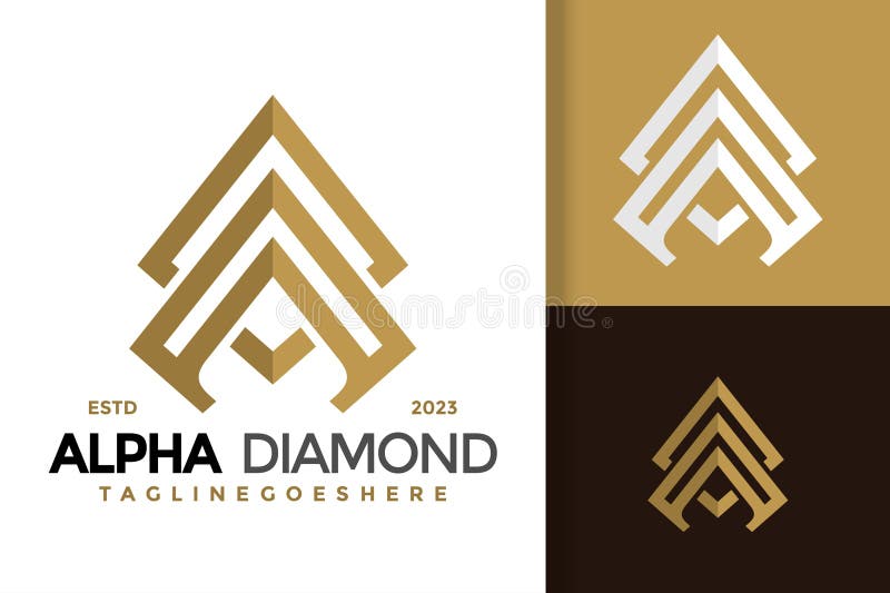 Letter a Alpha Diamond Logo Vector Icon Illustration Stock Vector ...