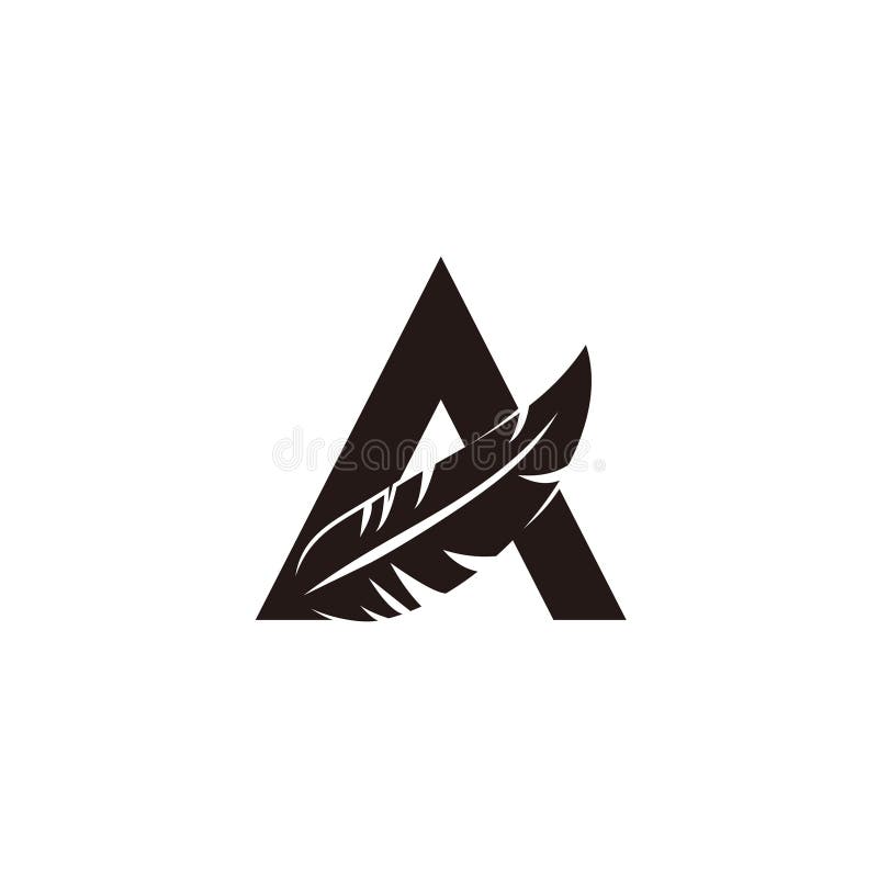 Letter a Alpha Simple One Feather Simple Geometric Logo Vector Stock ...