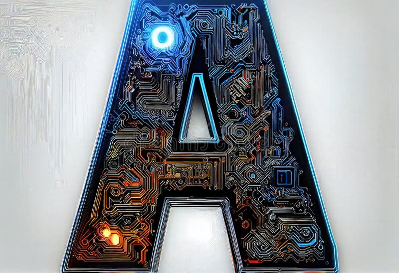 Letter a. Alphabet in Circuit Board Style. Digital Hi-tech Lette Stock ...