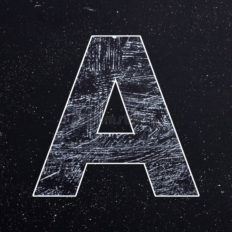 Letter a - Alphabet Font Hand Drawn in Chalk Stock Illustration ...
