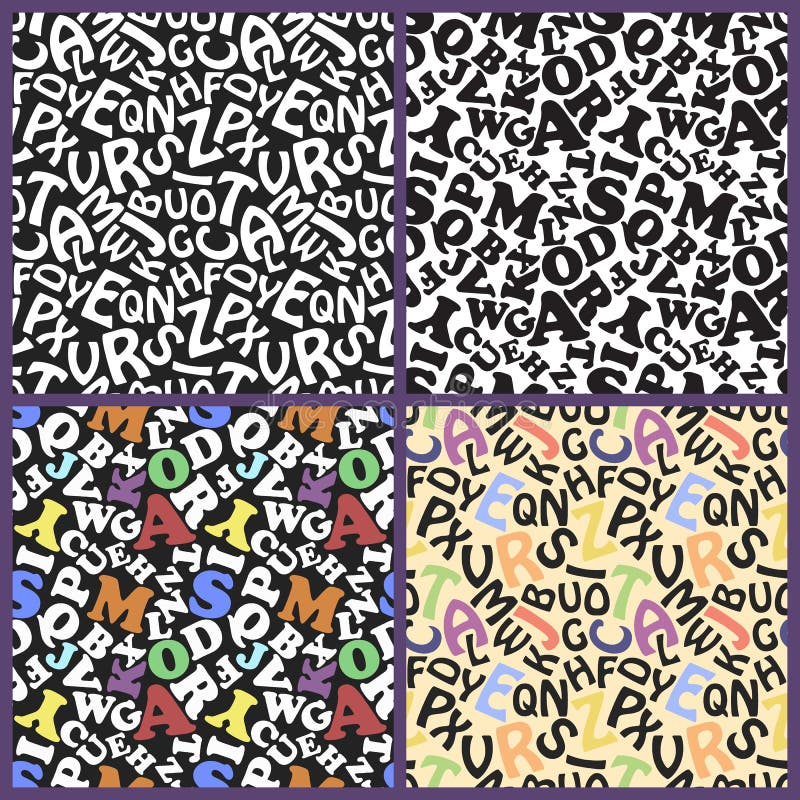 Letter Alphabet Kids Pattern Stock Vector - Illustration of abstract ...