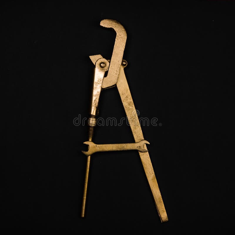 Letter a. Alphabet Made of Golden Repair Tools Stock Photo - Image of ...