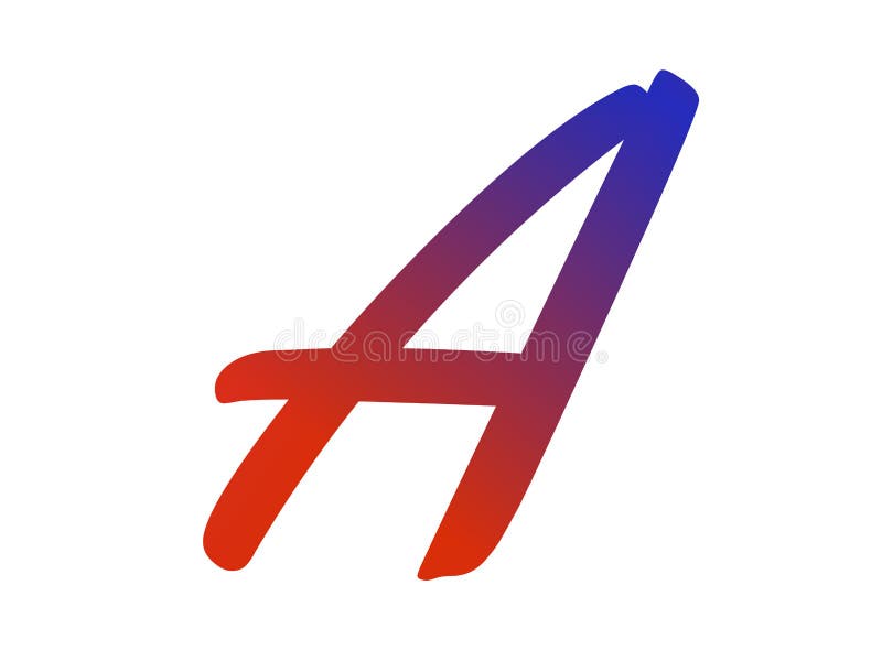 Letter a of the Alphabet Made with Red and Blue Gradient Stock ...