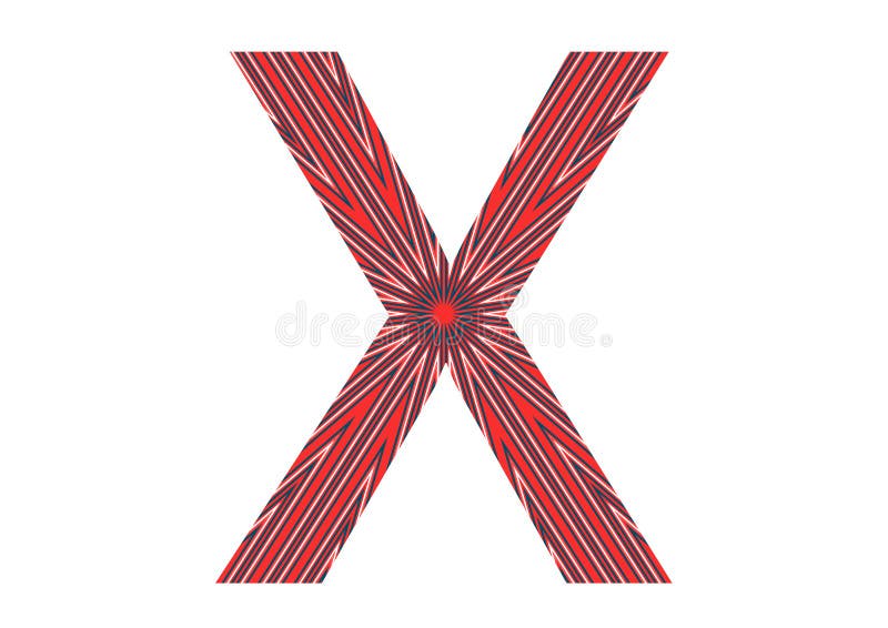 Letter X of Alphabet Made with a Star with Red, Pink, Blue and White ...