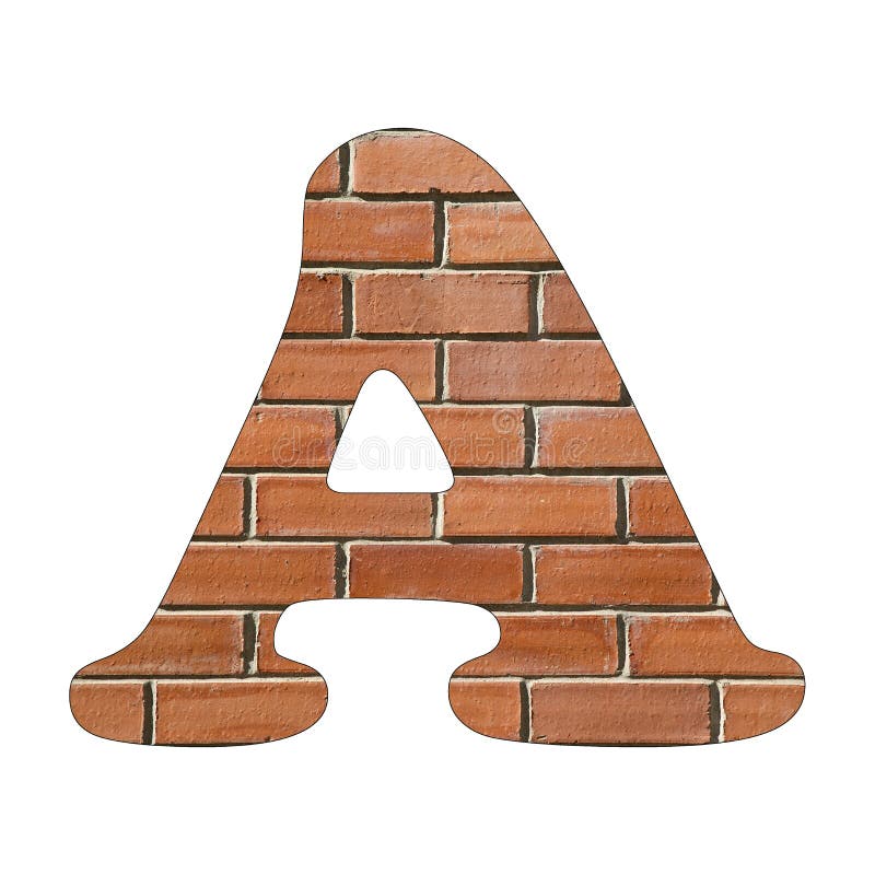 Letter a of the Alphabet - Red Brick Wall Background Stock Illustration ...