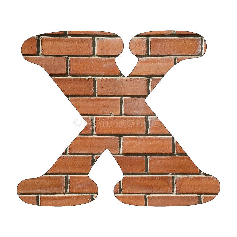 Letter X of the Alphabet - Red Brick Wall Background Stock Illustration ...
