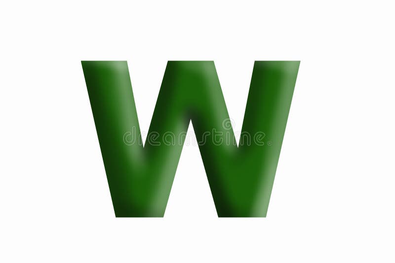Letter of the Alphabet W , Volumetric Letter, Grassy Green Stock ...