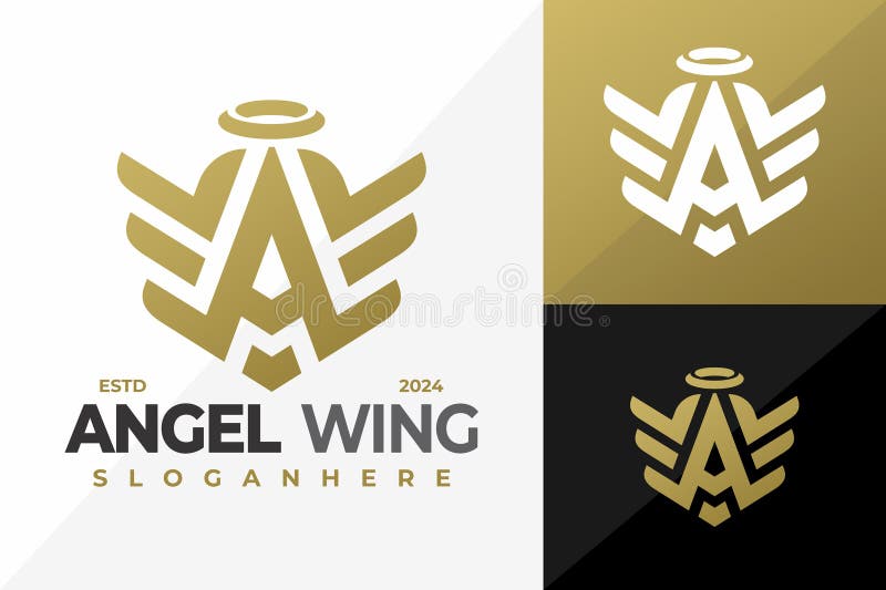 Letter a Angel Wing Logo Design Vector Symbol Icon Illustration Stock ...