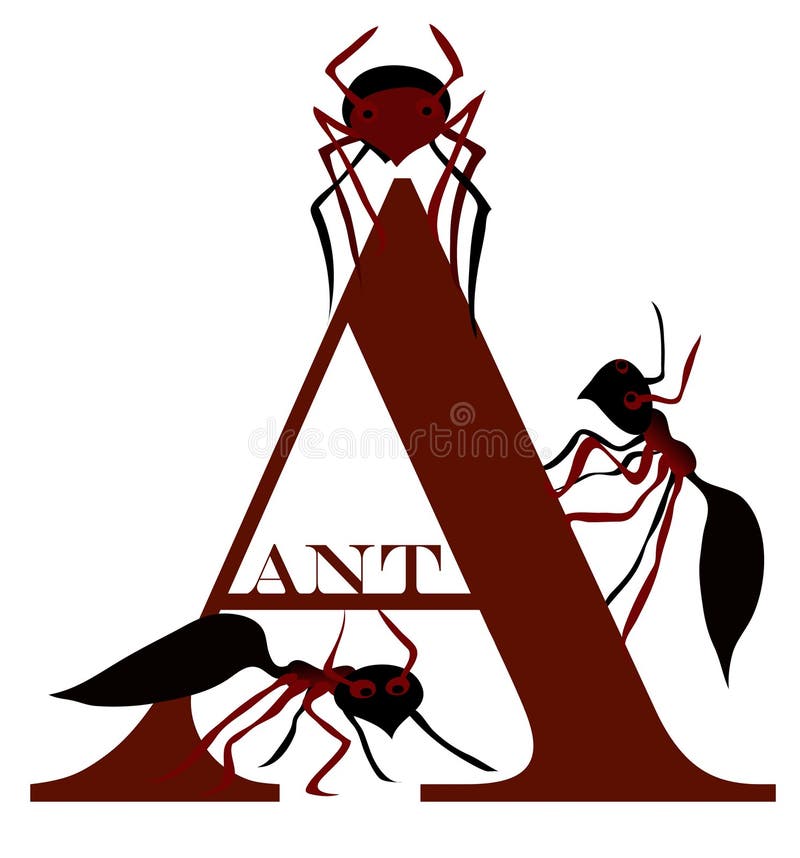 LETTER a (ant) stock vector. Illustration of education - 4239909