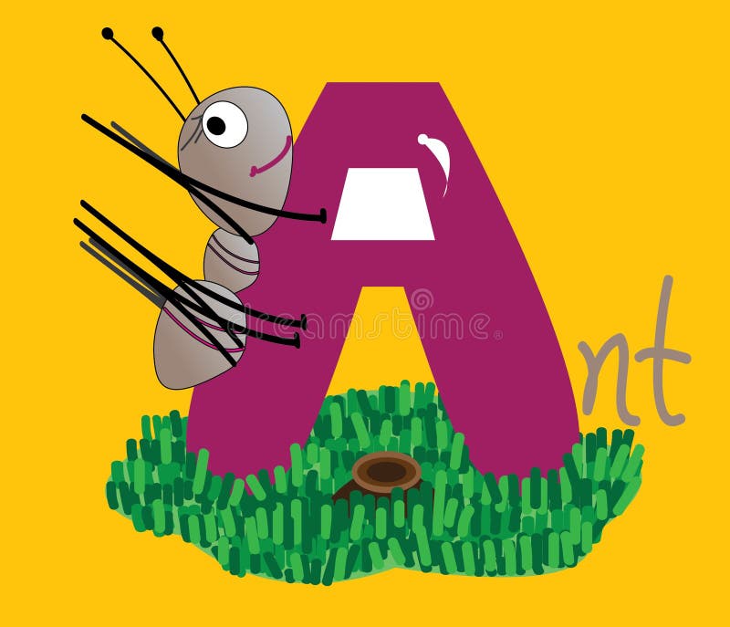 The letter a and an Ant stock illustration. Illustration of capital ...