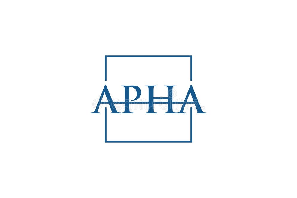 Letter APHA Initial Logo Monogram Square Line Blue Color Stock Vector ...