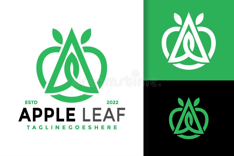 A Letter Apple Leaf Logo Design, Brand Identity Logos Vector, Modern ...
