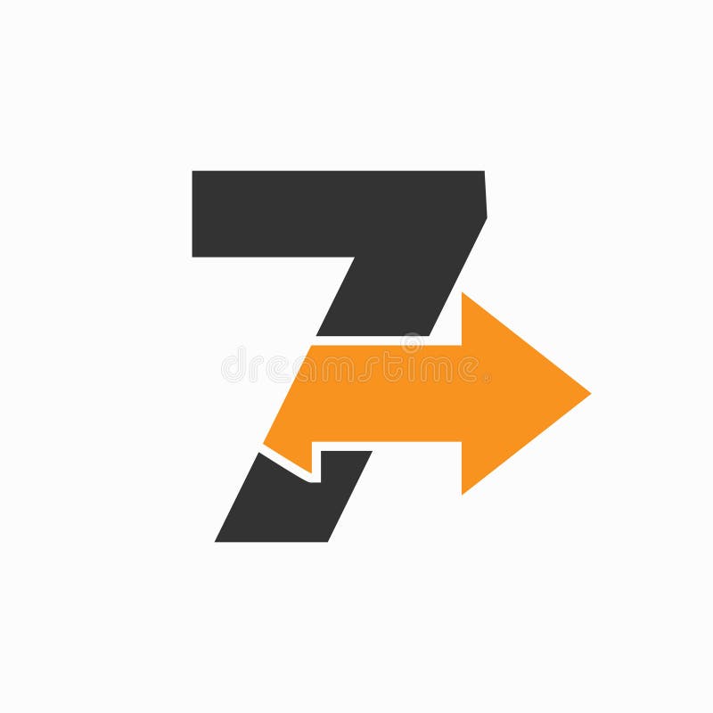 Letter 7 with Arrow Icon, Financial Growth Logo Design Stock Vector ...