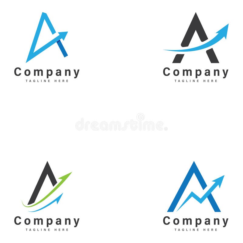 A Letter with Arrow Logo Vector Financial Design Icon Stock Vector ...