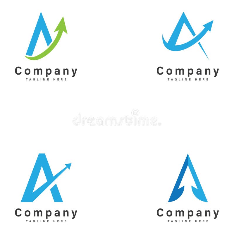 A Letter with Arrow Logo Vector Financial Design Icon Stock Vector ...
