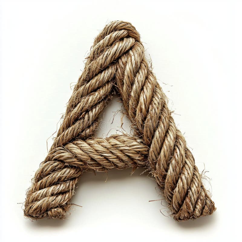 Unique Letter Crafted Natural Ropes Displayed Clean White Background ...