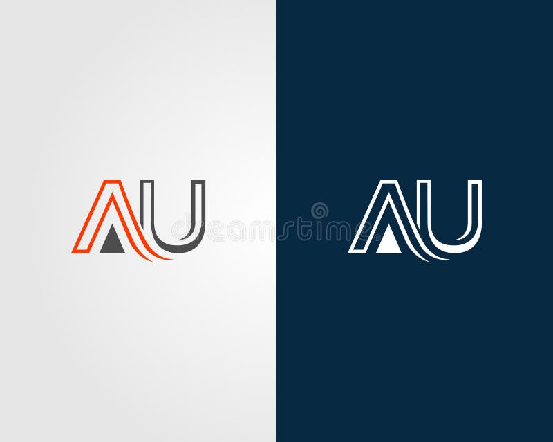 Letter AU Simple Logo Icon Concept. Stock Vector - Illustration of ...