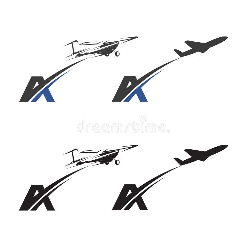 A Letter with Aviation Logo Design Template Stock Vector - Illustration ...