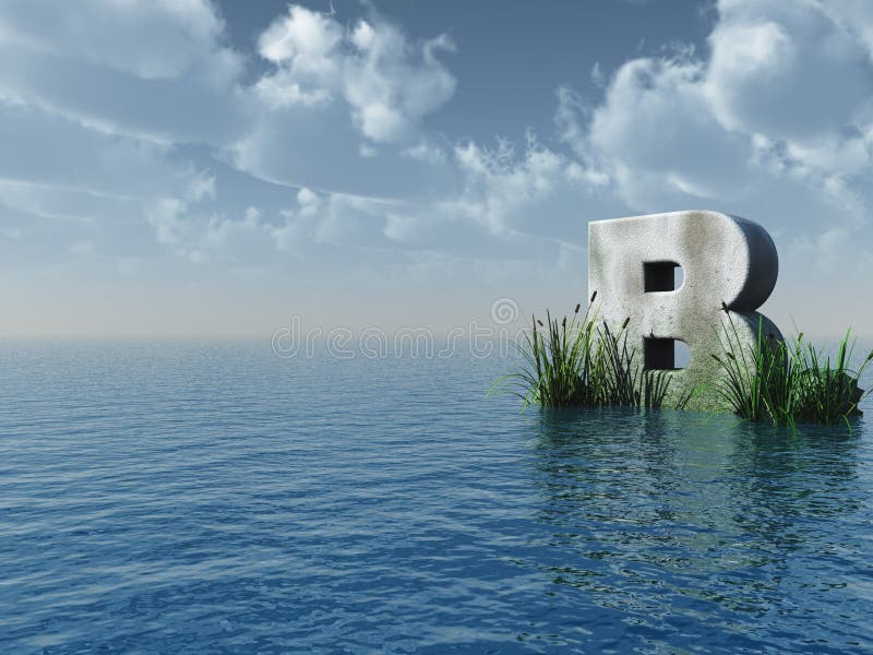 Letter B stock illustration. Illustration of horizon, clouds - 8344817