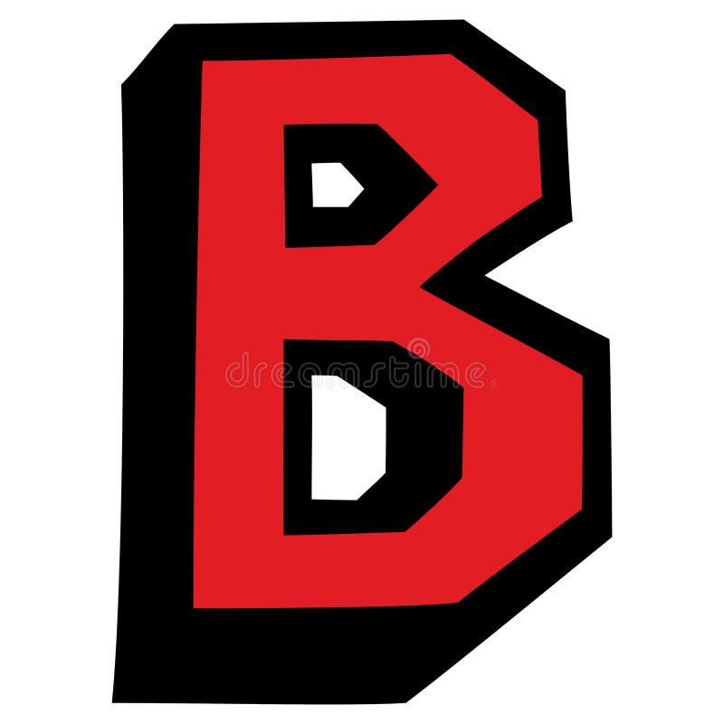 Letter B Alphabet Cartoon Red Font Illustration Vector Stock Vector ...