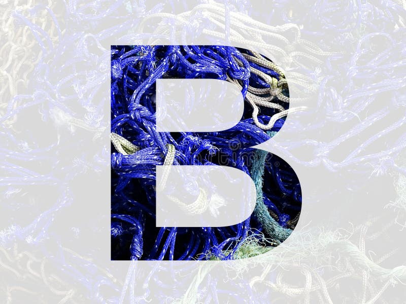 Letter B of the Alphabet Made with Blue and White Rope Stock Photo ...