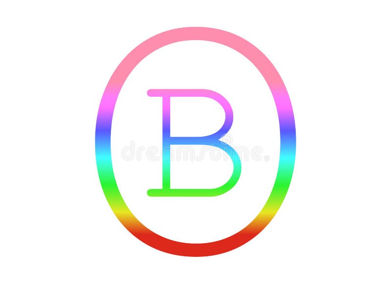 Letter B of the Alphabet Made with the Colors of the Rainbow, with a ...