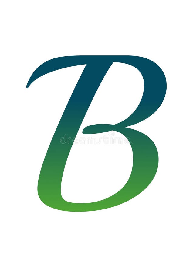 Letter B of the Alphabet Made with Green and Blue Gradient Stock ...