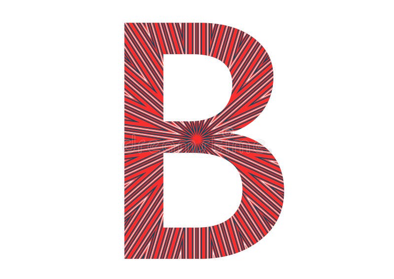 Letter B of Alphabet Made with a Star with Red, Pink, Blue and White ...