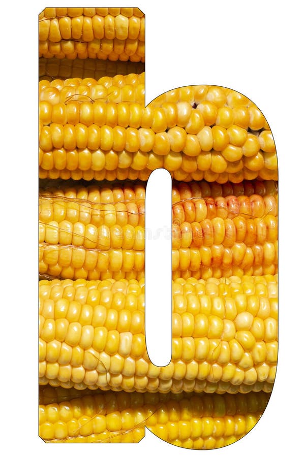 Letter B of the Alphabet, with Texture of Corn Stock Photo - Image of ...
