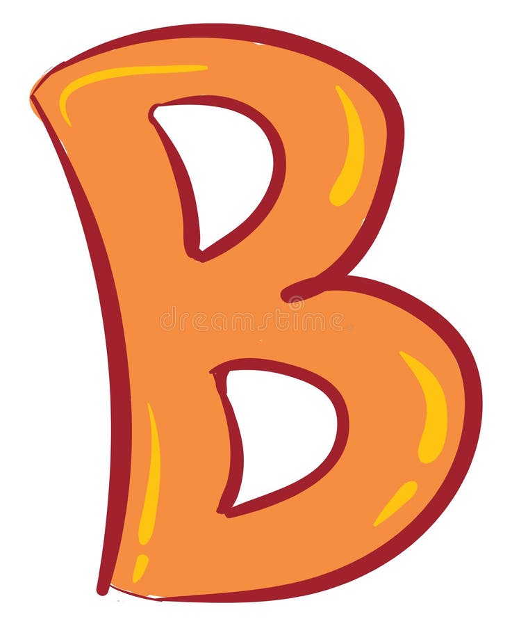 Alphabet B in Orange Color Vector or Color Illustration Stock Vector ...