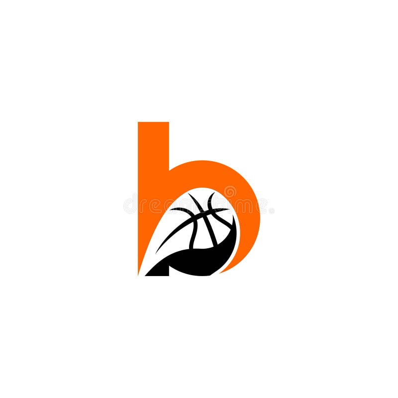 Letter B with Basket Ball Logo Design. Basket Ball Design Stock Vector ...