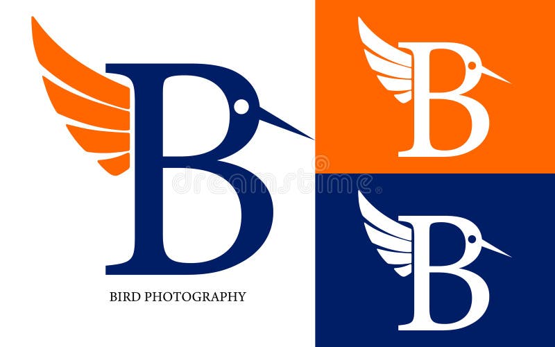 Letter B for Bird Photography Logo Template Design Stock Illustration ...