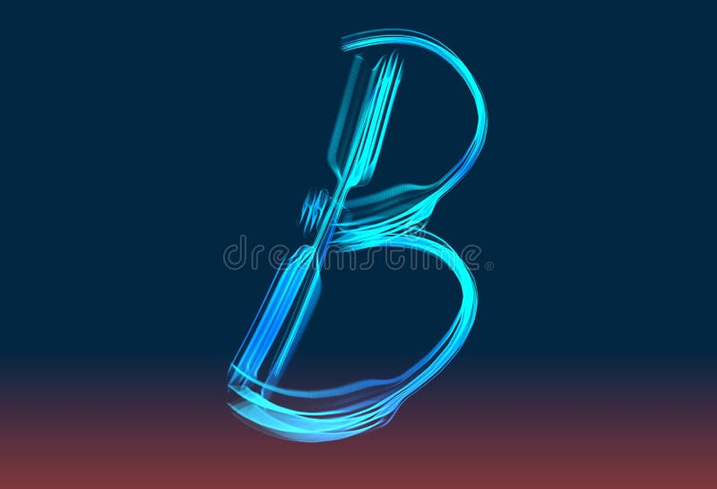 Letter B in Black Background Stock Illustration - Illustration of ...