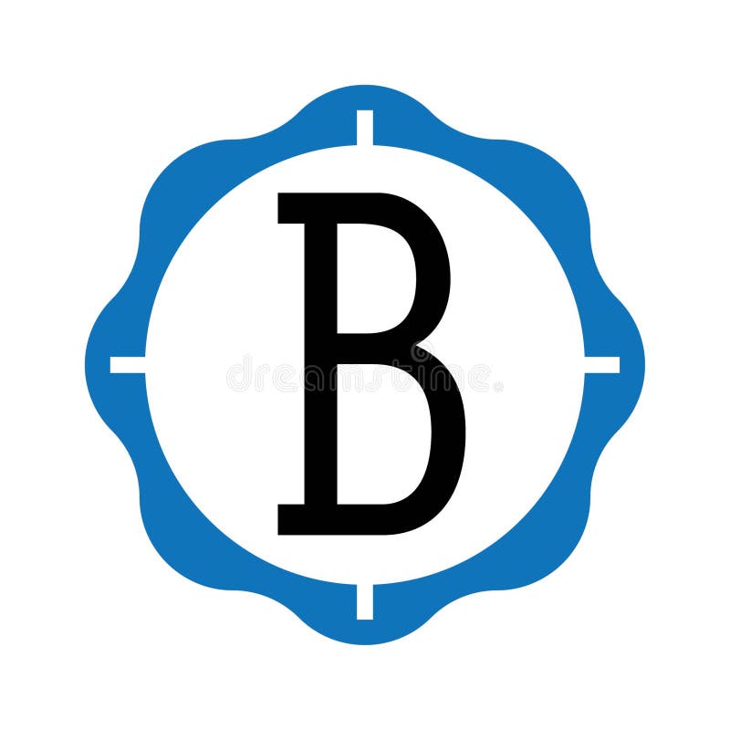 The Letter B is Black in Color with a Blue Frame with a Petal Motif ...