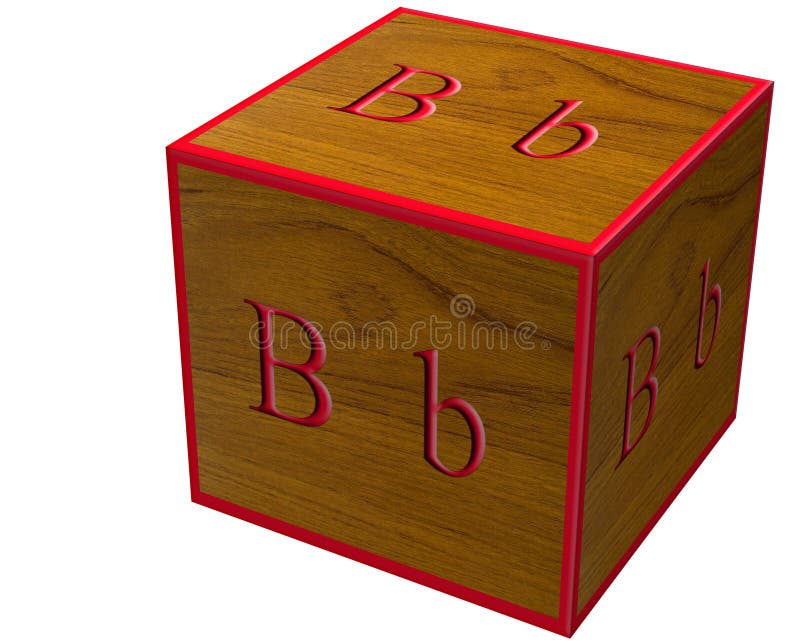 Letter B block stock illustration. Illustration of education - 6957278