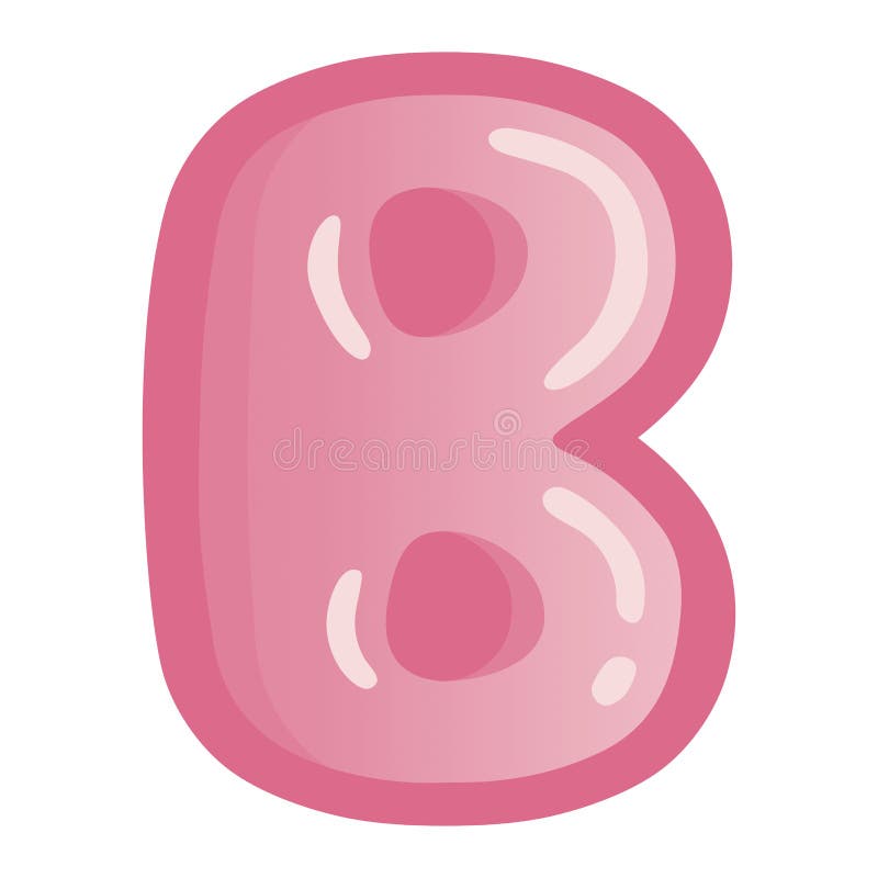 Letter B Bold Alphabet Pink Doodle Drawing Vector Stock Vector ...