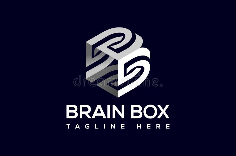 Letter B Brain Logo, Artificial Intelligence Ai Brain Box Logo Creative ...