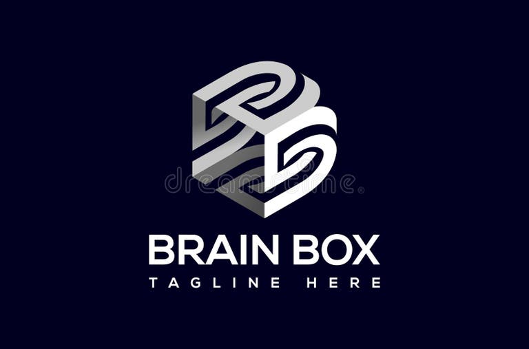 Letter B Brain Logo, Artificial Intelligence Ai Brain Box Logo Creative ...