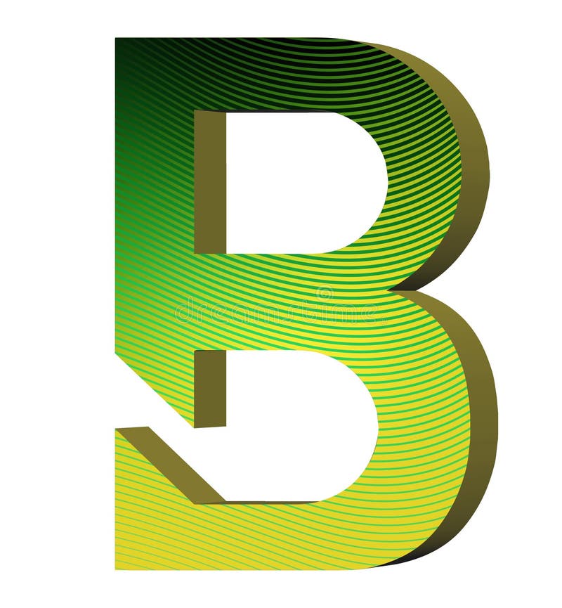 Letter B Bright Green Modern Tech Sporty Electronic Logo Stock Photo ...