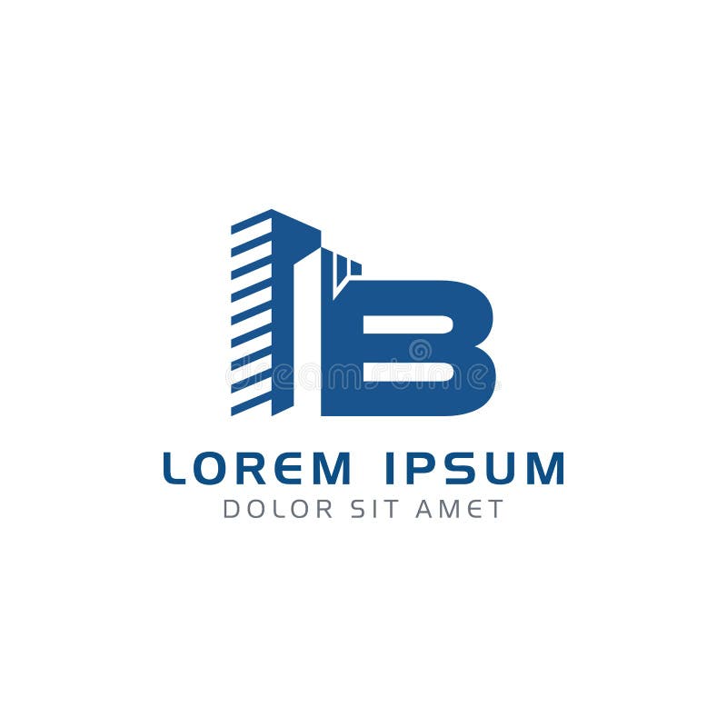 Letter B with Building Logo Design Template Stock Vector - Illustration ...